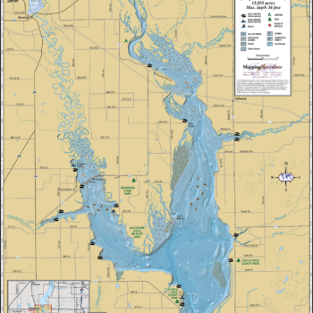 Petenwell Lake Wall Map - Mapping Specialists Limited