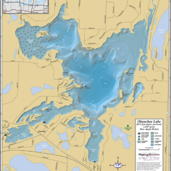 Okauchee Lake Enhanced Wall Map - Mapping Specialists Limited