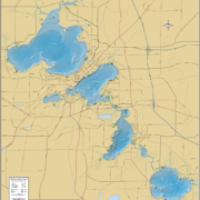 Lake Monona & Lake Wingra Wall Map - Mapping Specialists Limited