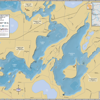 Eagle River Chain (Northern Lakes) Wall Map - Mapping Specialists Limited