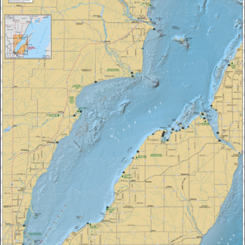 Shawano Lake Wall Map - Mapping Specialists Limited