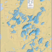 Three Lakes Chain Enhanced Wall Map - Mapping Specialists Limited