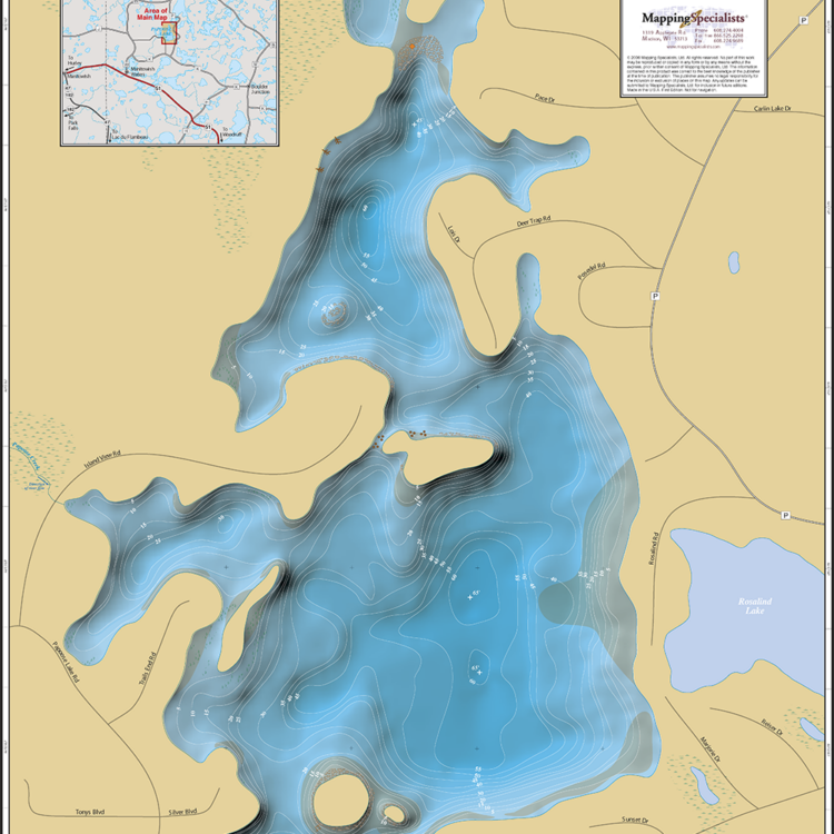 Presque Isle & Van Vliet Lake Fold Map - Mapping Specialists Limited