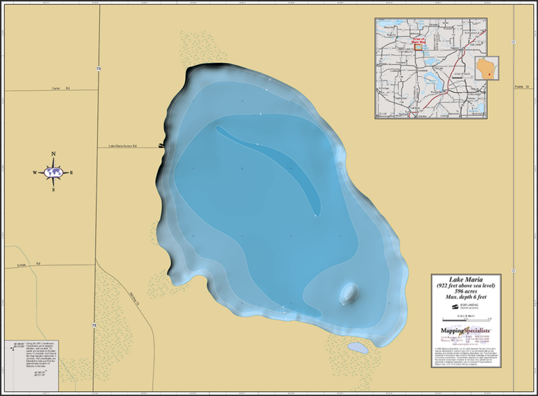 Manitowish Lakes Chain Wall Map - Mapping Specialists Limited